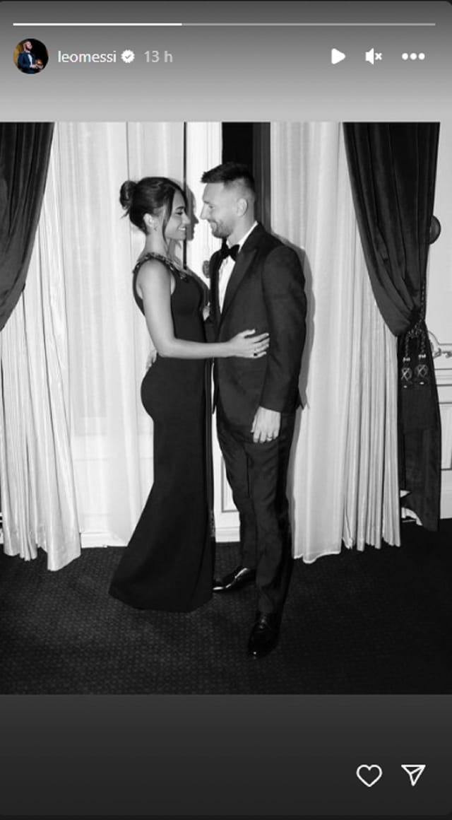 Lionel Messi shares classy snap with Antonela Roccuzzo from 2023 Ballon ...