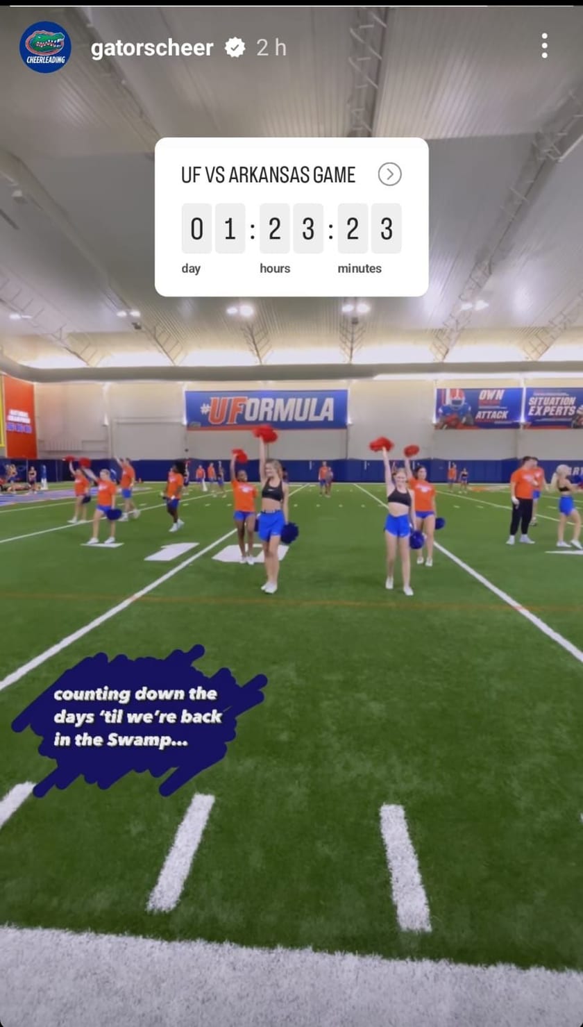 Florida cheerleading squad prep for an exciting Gators vs Razorbacks ...