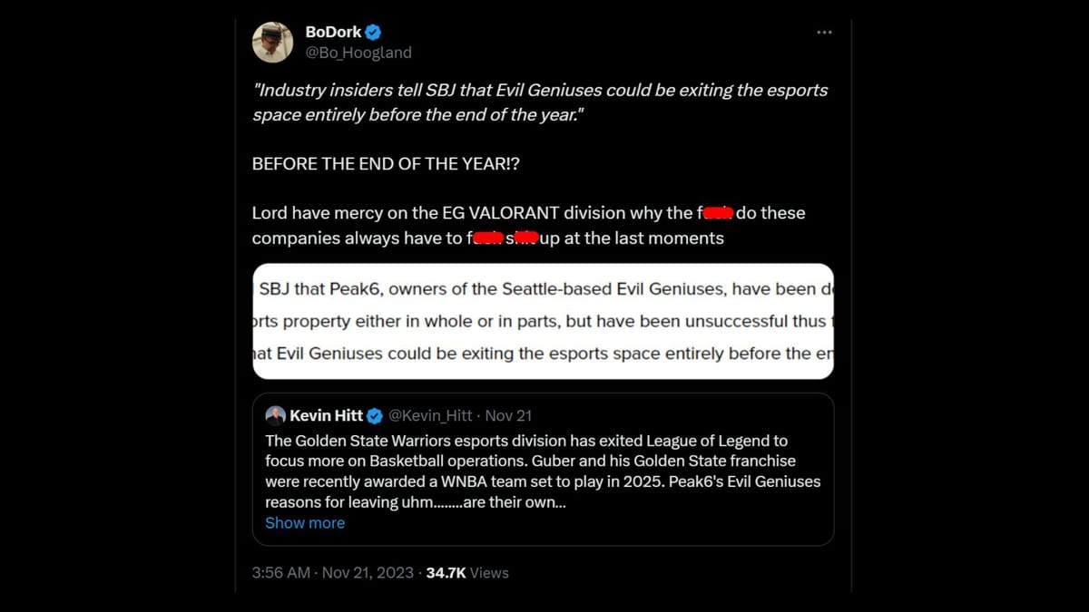 "Lord have mercy on EG Valorant": Community reacts to potential ...