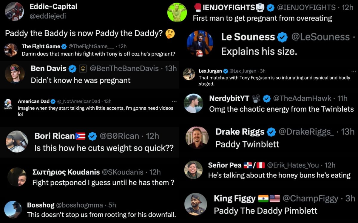 “Paddy the Daddy” - Fans react as UFC sensation Paddy Pimblett reveals ...