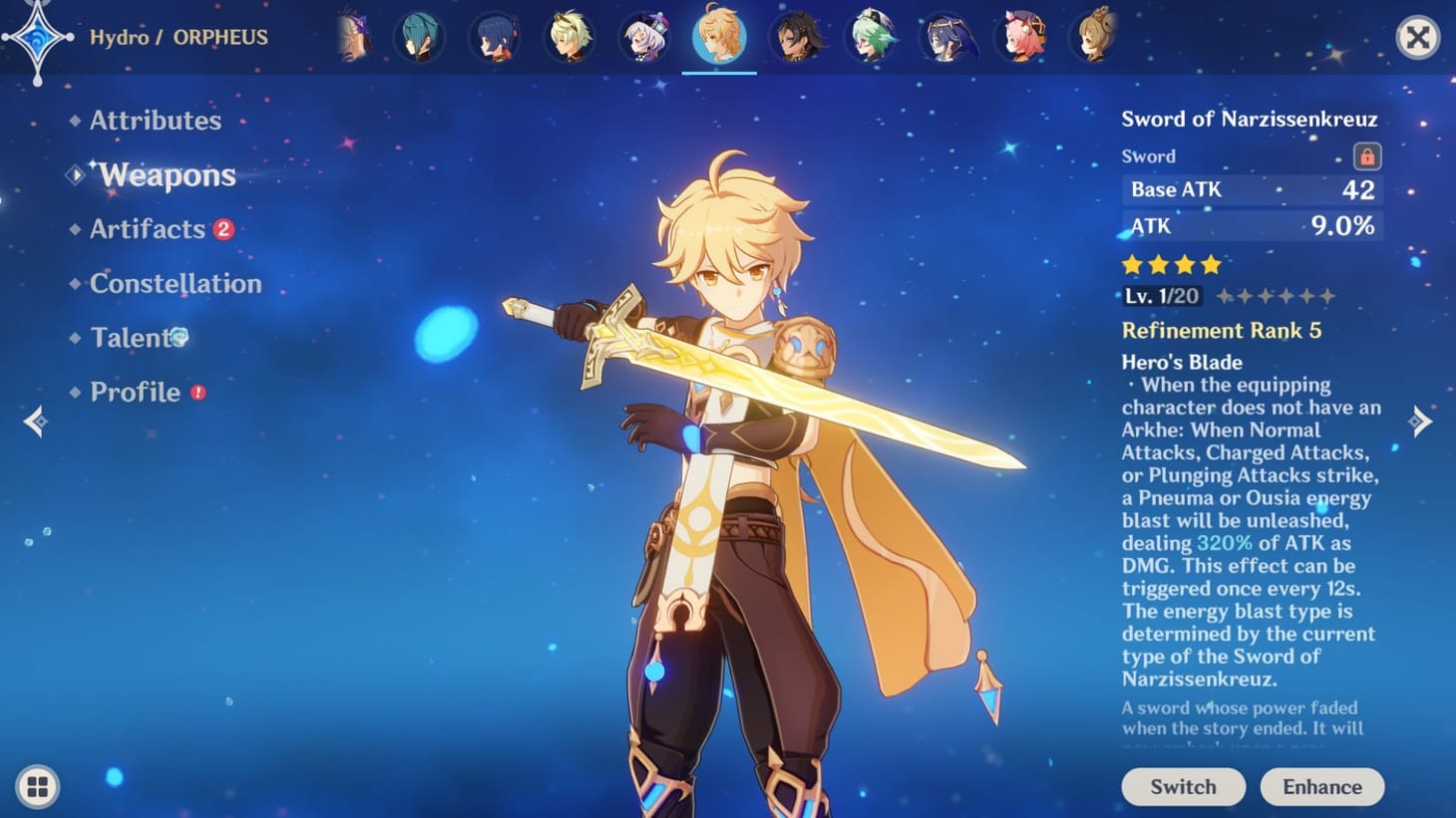 How to change Sword of Narzissenkreuz's Pneuma/Ousia alignment in ...