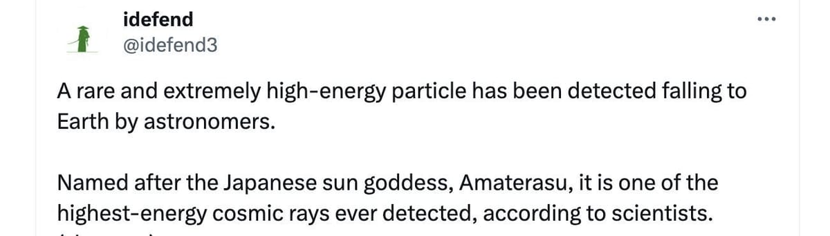 What does Amaterasu mean? Ultra powerful Cosmic ray hits earth, leaves ...