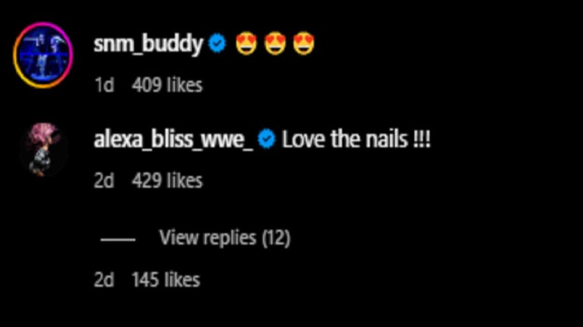 Alexa Bliss and Buddy Matthews react to Rhea Ripley's new photo