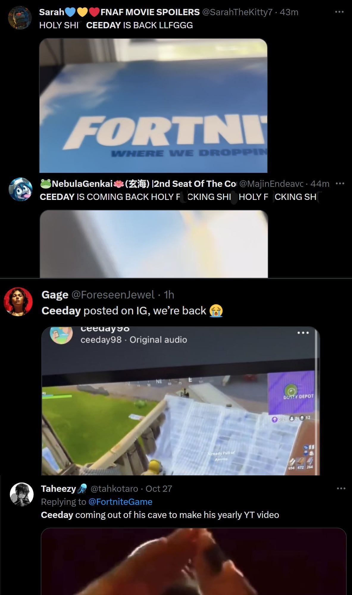 Who is Ceeday? Fans want OG Fortnite YouTuber to return for new season ...