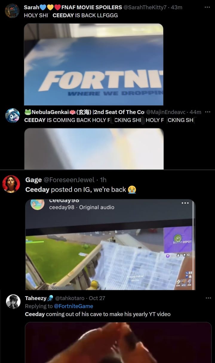 Who is Ceeday? Fans want OG Fortnite YouTuber to return for new season ...