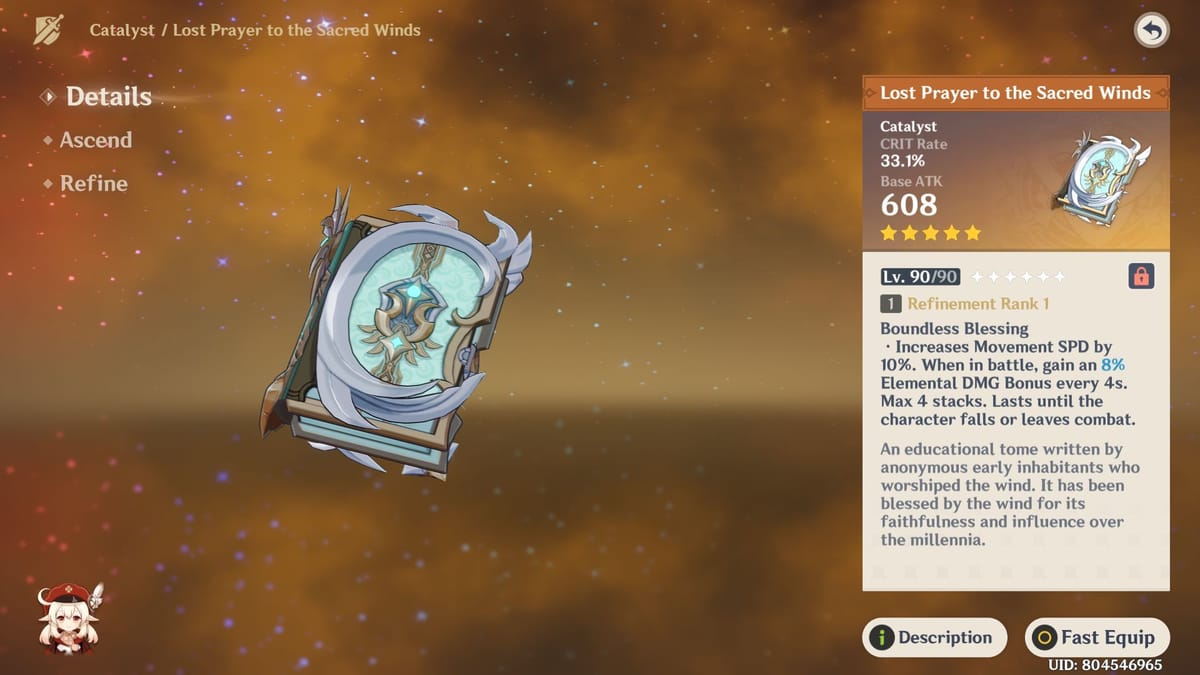 Genshin Impact: Charlotte's best weapons and artifacts