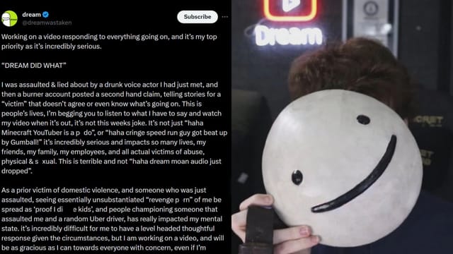 Amid recent controversy, Minecraft streamer Dream announces he will ...