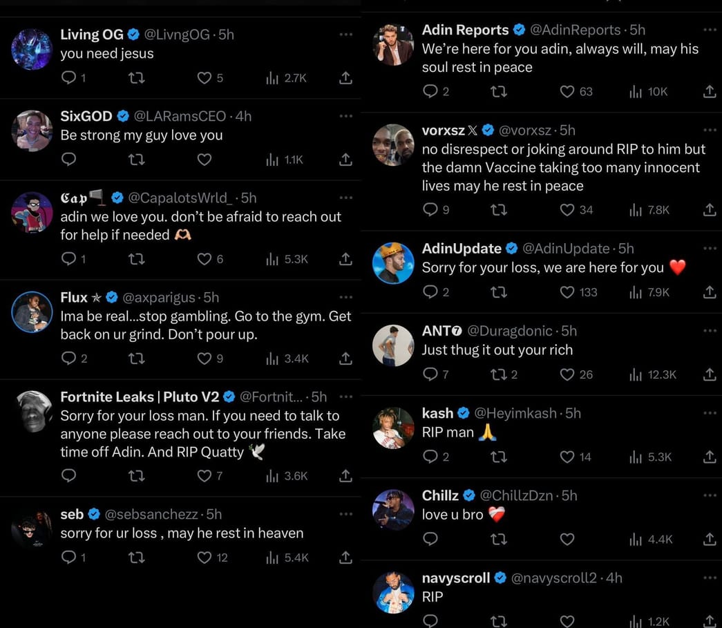 Who was Quatty? Everything about Adin Ross' friend who reportedly ...