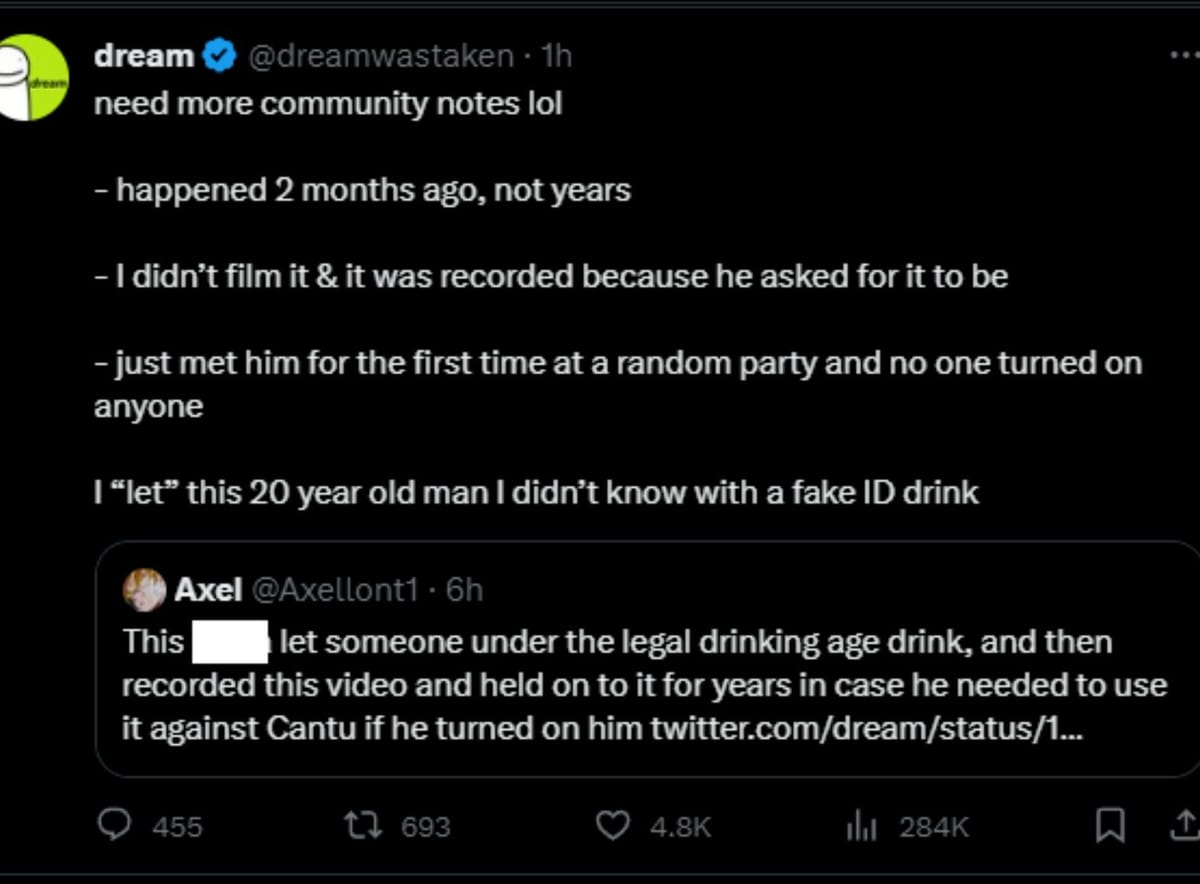 "Allergy to the truth continues" - Dream responds as netizen accuses ...