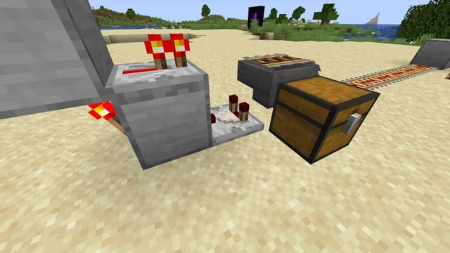 How to make automatic hopper minecart unloader in Minecraft
