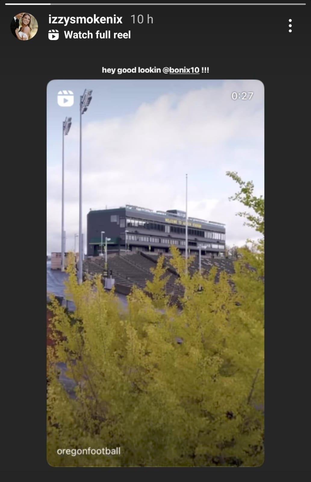 Bo Nix's wife Izzy Smoke gives a shoutout to Oregon QB ahead of a ...