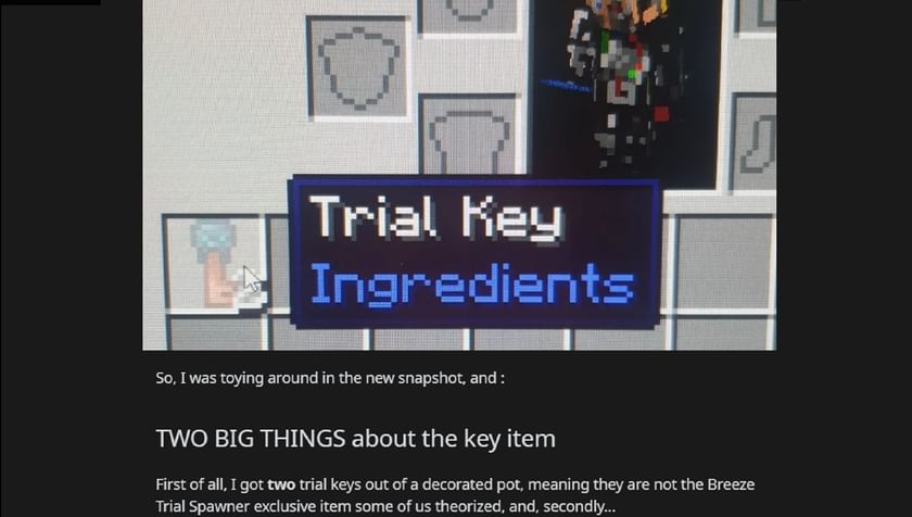 What is a trial key in Minecraft?