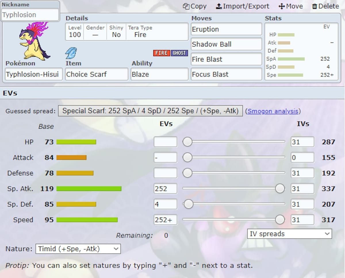 Best Hisuian Typhlosion PvP moveset in Pokemon Scarlet and Violet