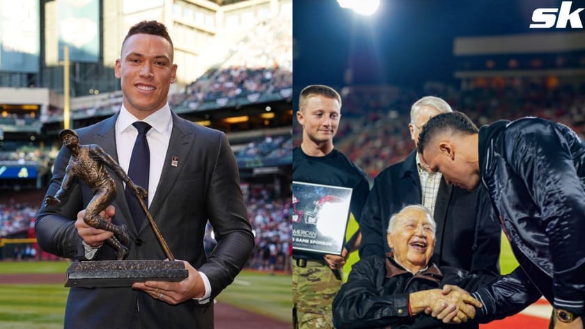 103-year-old WWII Veteran Rodger Jensen shares endearing moment with Yankees star Aaron Judge at ...