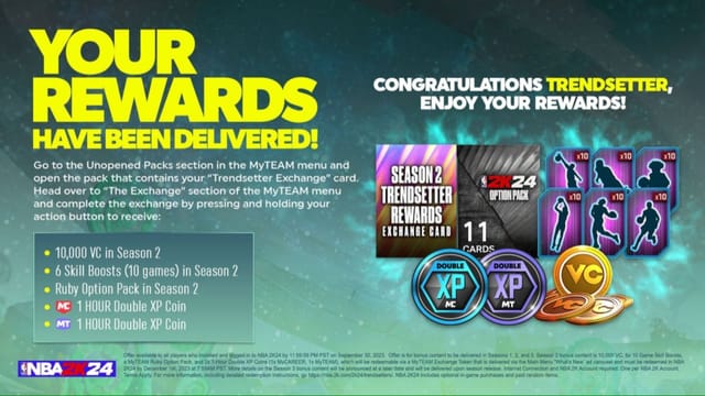 NBA 2K24 Season 2 Trendsetters: How to get 10,000 VC for free?