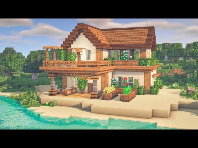 Minecraft Modern Beach House Blueprints