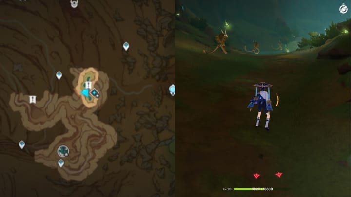 Locations of Legless Wild Non-Fish Creatures in Genshin Impact