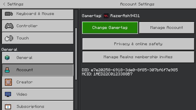 How to change Minecraft gamertag or username
