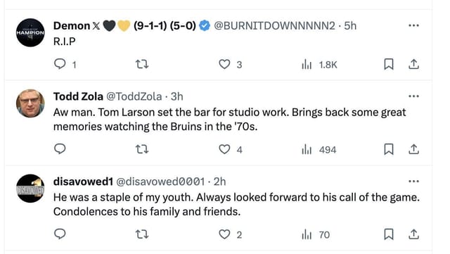 Who was Tom Larson? Tributes pour in as legendary sportscaster dies aged 84