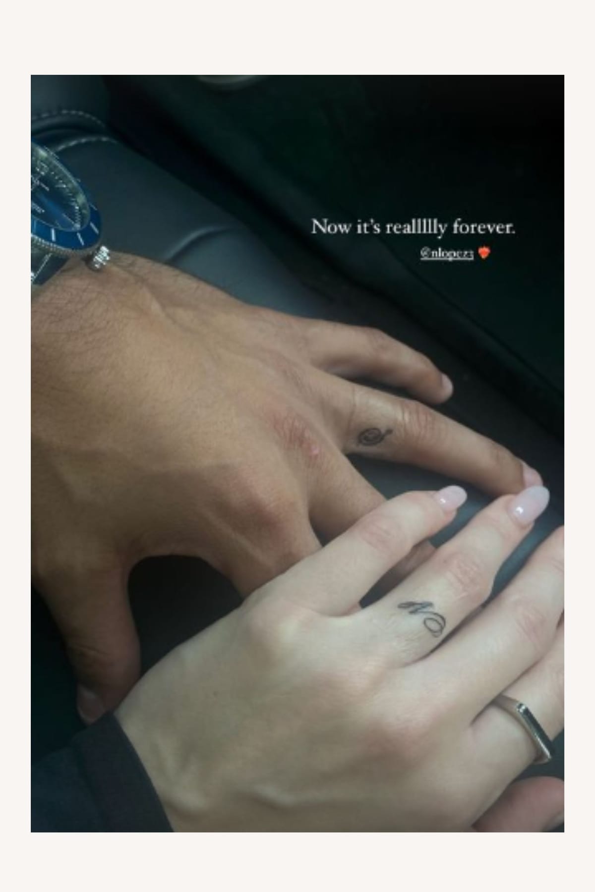 Newlyweds Nicky Lopez and wife Sydney tattoo each other's initials as ...