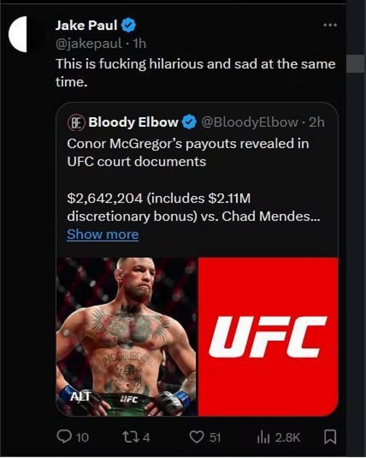 Conor McGregor: Jake Paul has 10-word response after Conor McGregor's ...