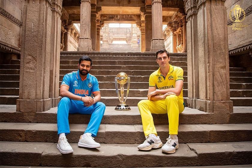 [In Pictures] Captains Rohit Sharma and Pat Cummins pose with the ...