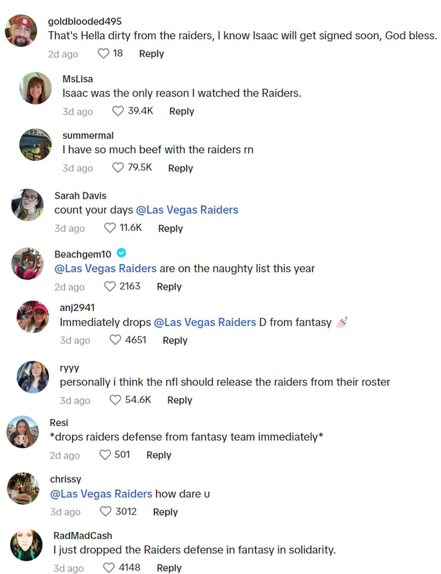 Fans call out Mark Davis' Raiders after franchise releases Isaac ...