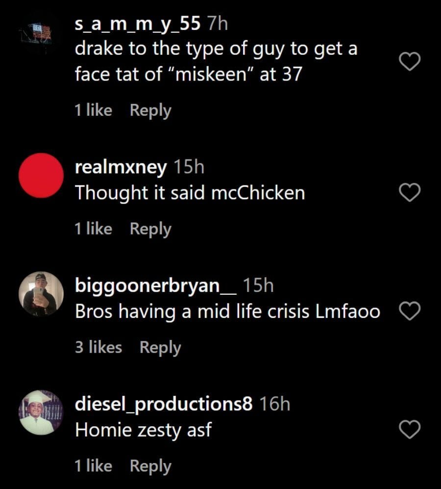 What does Miskeen mean? Origins explored as Drake's new face tattoo ...