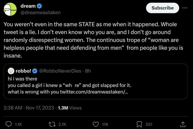 "Called a girl I knew 'wh*re' and got slapped" - Netizen accuses Dream ...