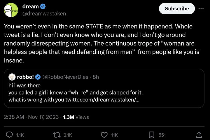 "Called a girl I knew 'wh*re' and got slapped" - Netizen accuses Dream ...