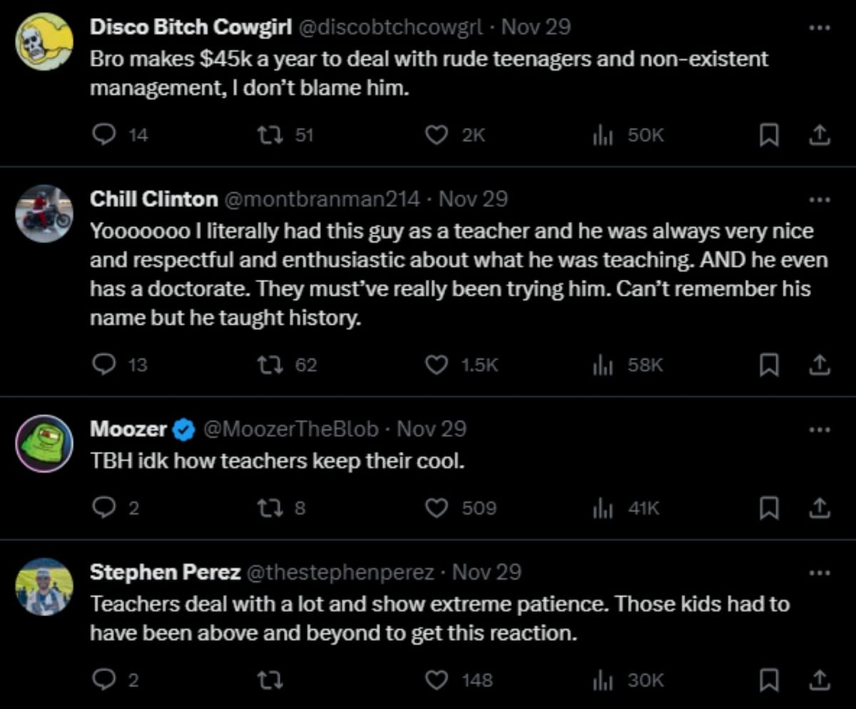 "Desk flip was on point": Rowlett High School Teacher loses it in viral ...