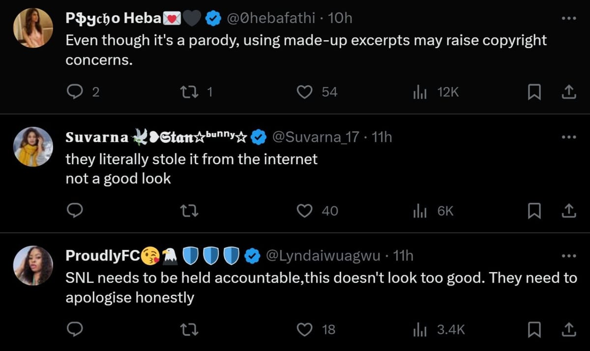"Shame on them": Netizens blast SNL for parodying a fake excerpt from ...
