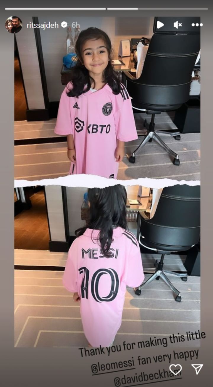 Football legend David Beckham gifts a Lionel Messi jersey to Rohit ...