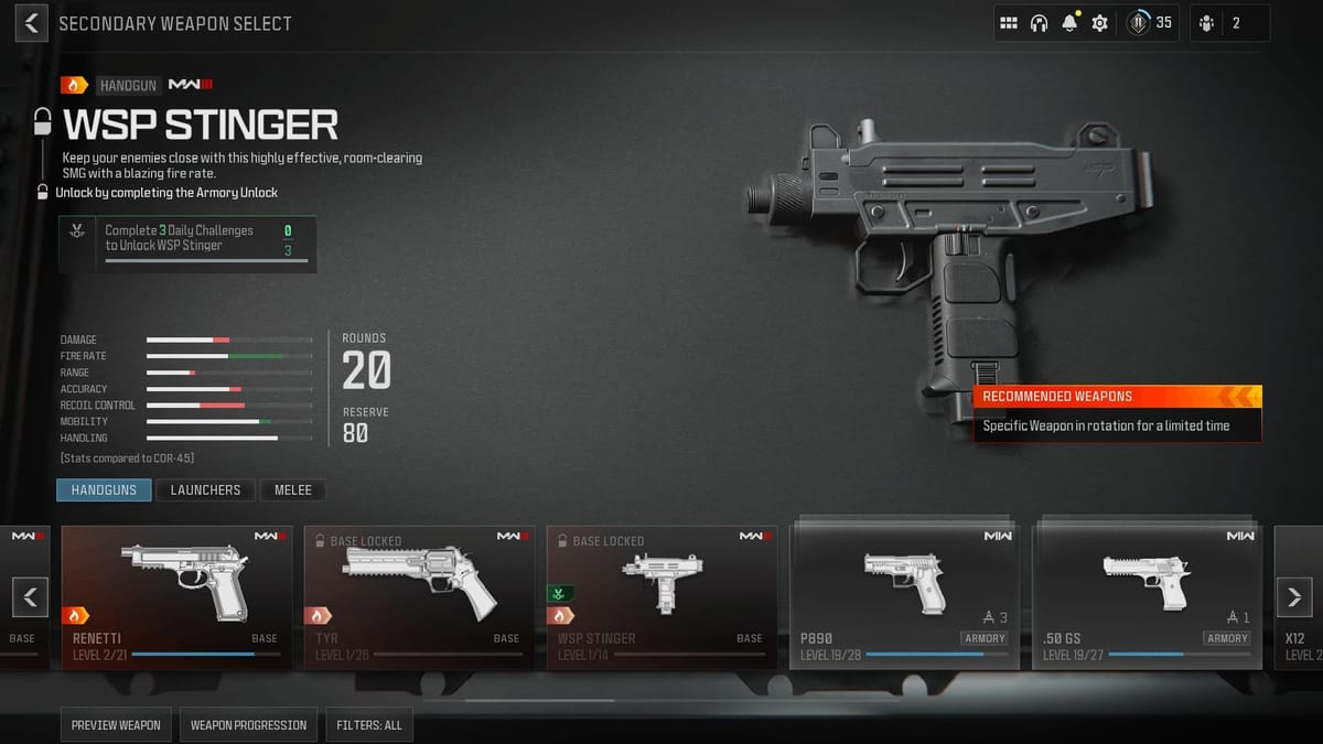 Best WSP Stinger loadout Modern Warfare 3 (MW3): attachments, class setup, how to unlock, and more