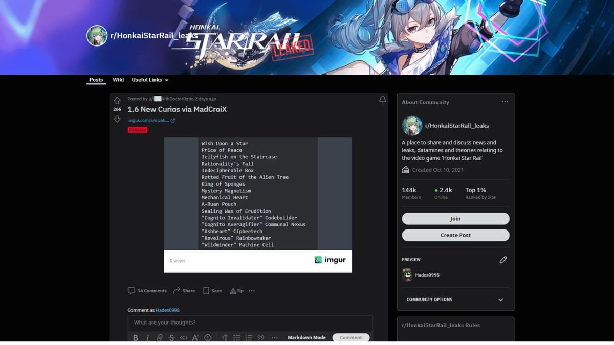 Honkai Star Rail leaks list new Simulated Universe Curios heading to ...