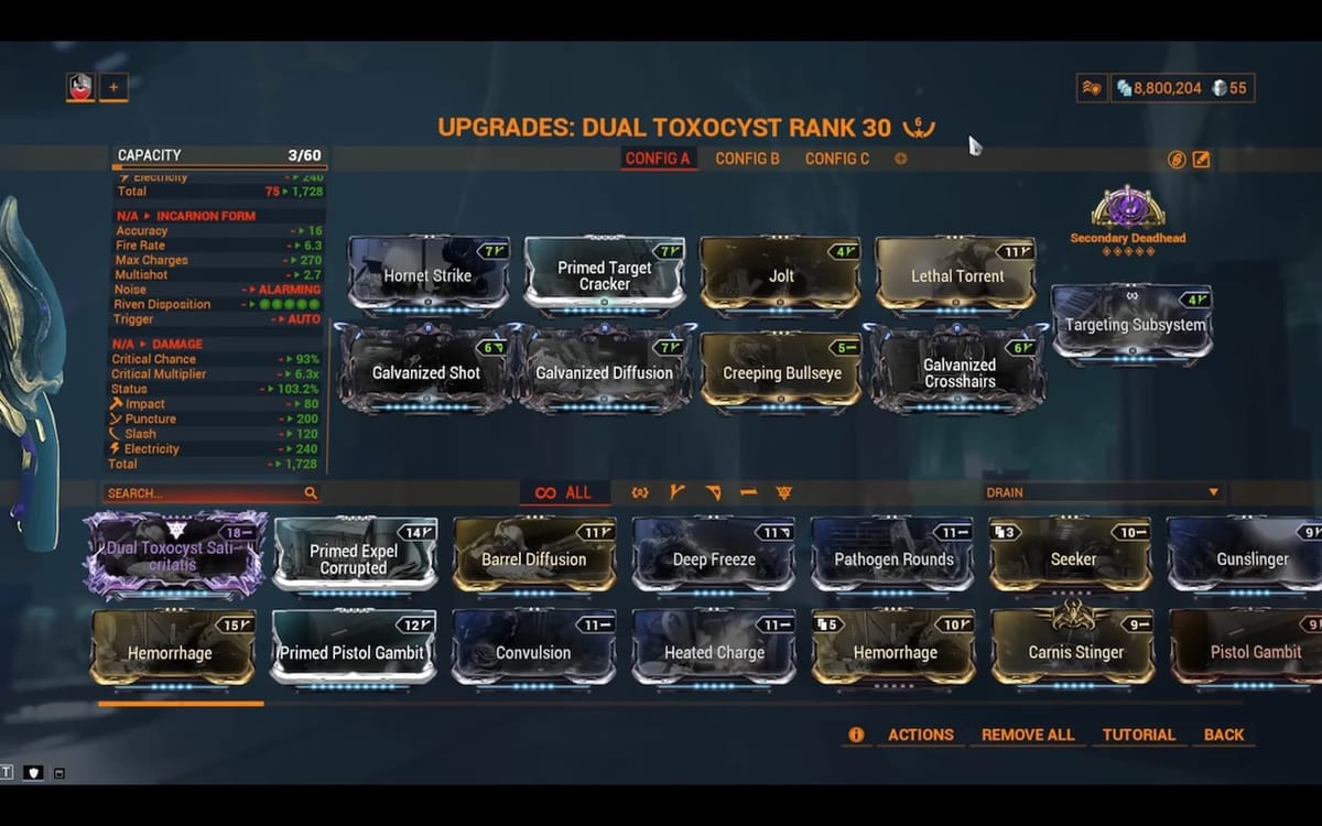 Warframe Incarnon Dual Toxocyst build guide: How to get, evolutions ...