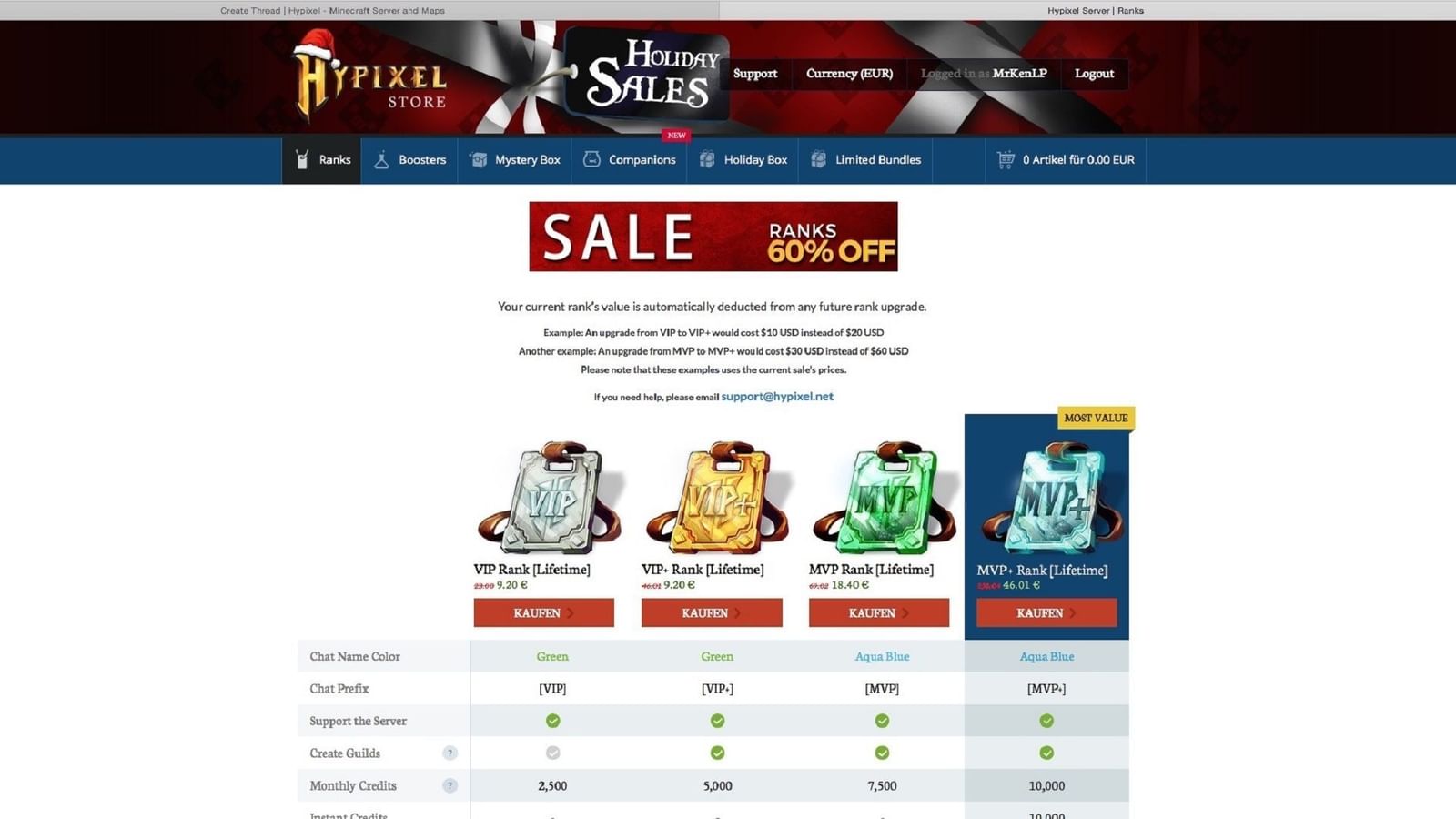 Ranks in Minecraft Hypixel server explained