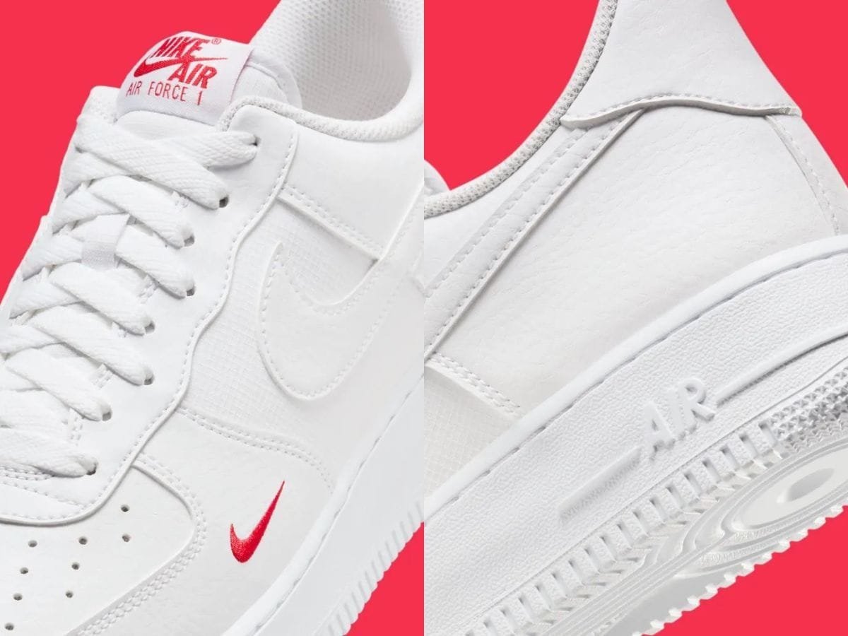Nike Air Force 1 Low Ripstop “White Red” shoes: Where to get, price ...