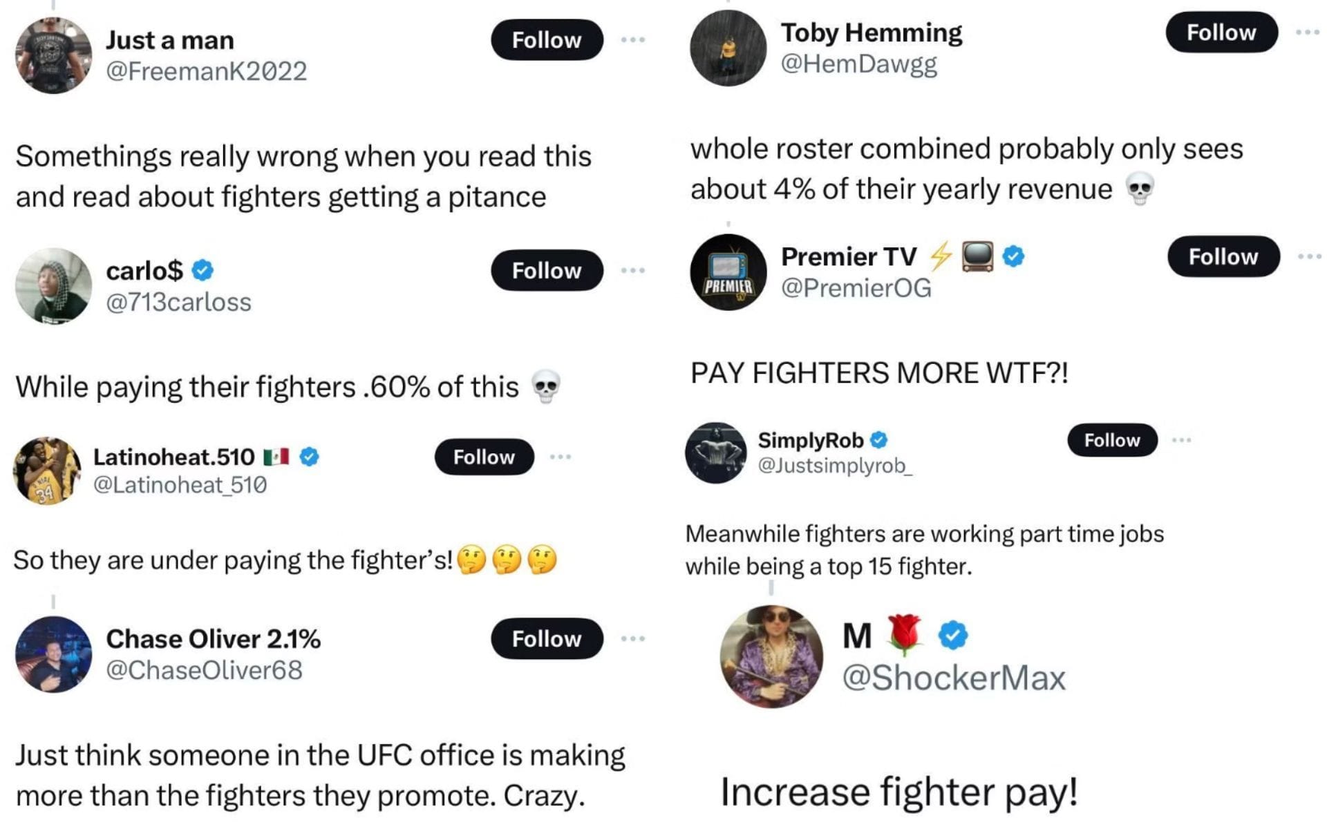 UFC payouts: "So all the whining about fighter pay was about fake ...
