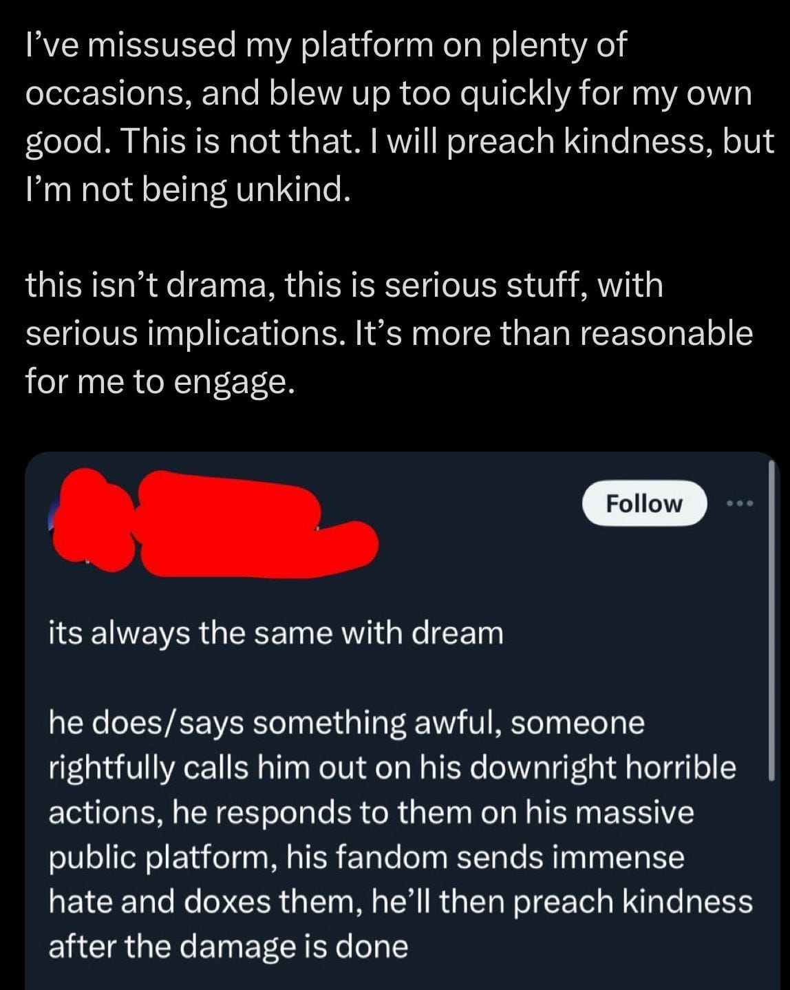 "This isn’t drama" - Dream responds to netizens "spreading ...