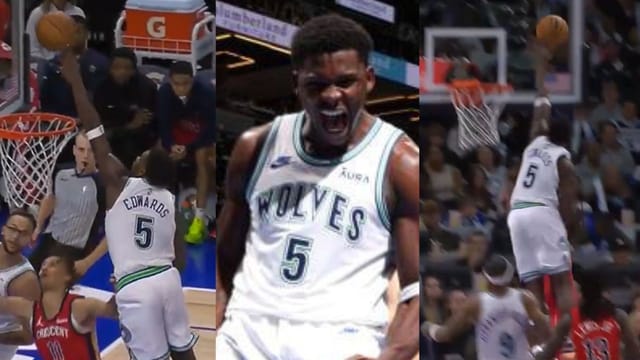 Watch: Anthony Edwards rises up for ridiculous chase-down block vs ...
