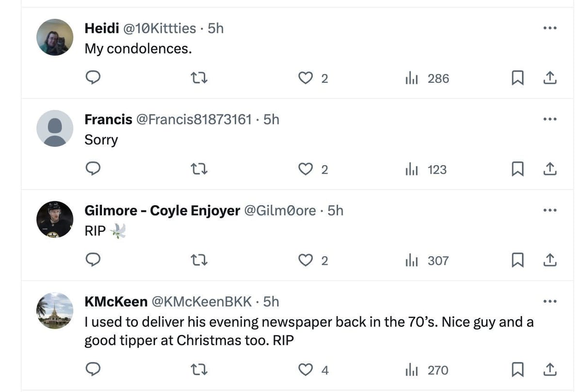 Who was Tom Larson? Tributes pour in as legendary sportscaster dies aged 84