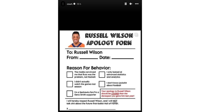 Russell Wilson’s teammate shares apology form for $242,500,000 QB after ...