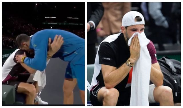 Watch: Novak Djokovic interrupts interview to console Grigor Dimitrov after Bulgarian breaks ...
