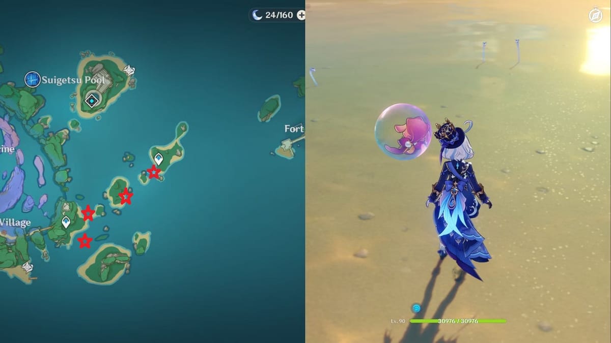 Locations of Legless Wild Non-Fish Creatures in Genshin Impact