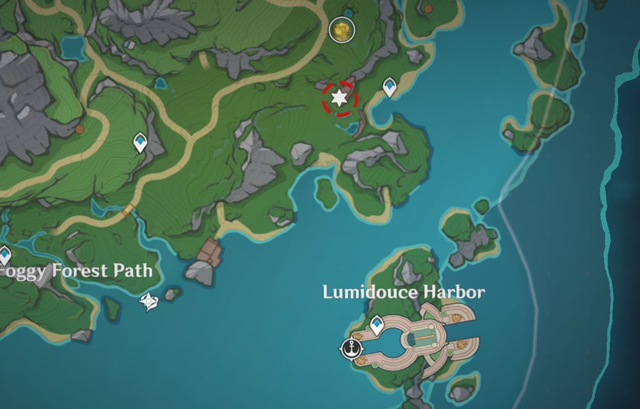 Lumidouce Harbor Shipwreck Hydroculus location in Genshin Impact