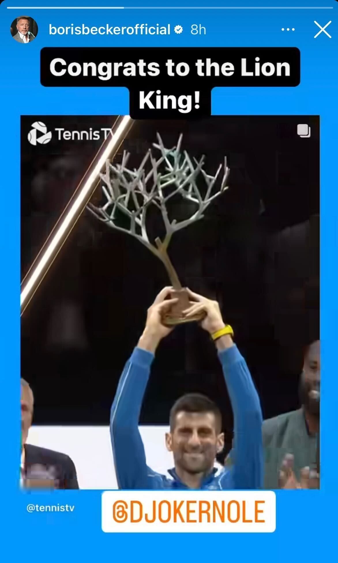 Boris Becker congratulates "Lion King" Novak Djokovic on winning Paris ...