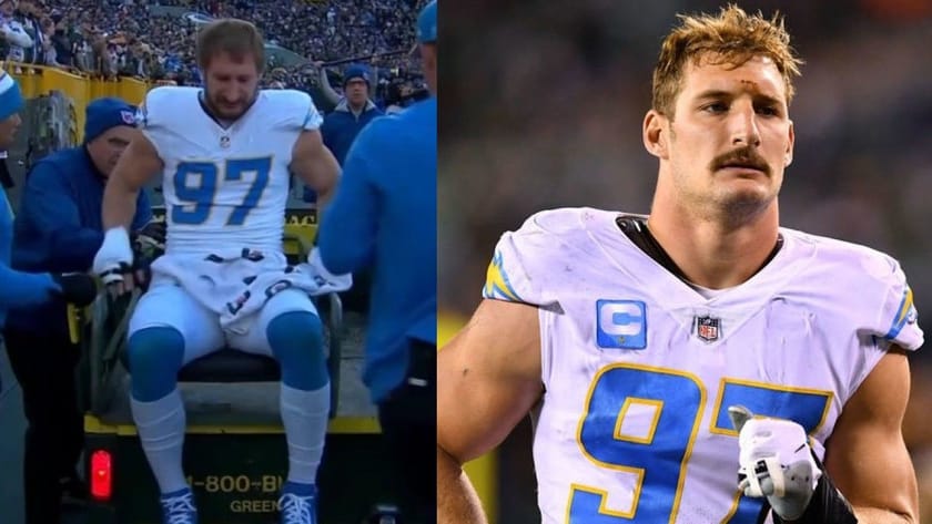 NFL World sends prayers for Joey Bosa after Chargers star tears up following leg injury: “Hope ...