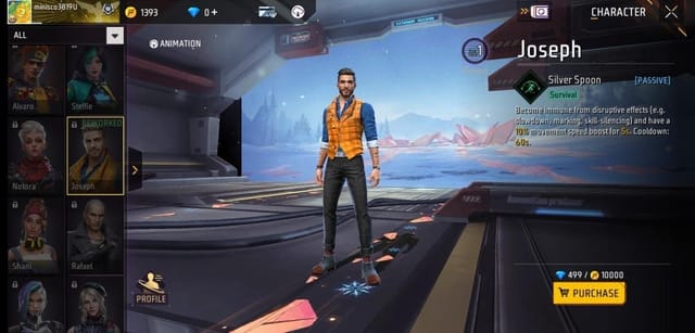 Character: Free Fire MAX में Joseph कैरेक्टर: ताकत, कीमत और खरीदने की ...