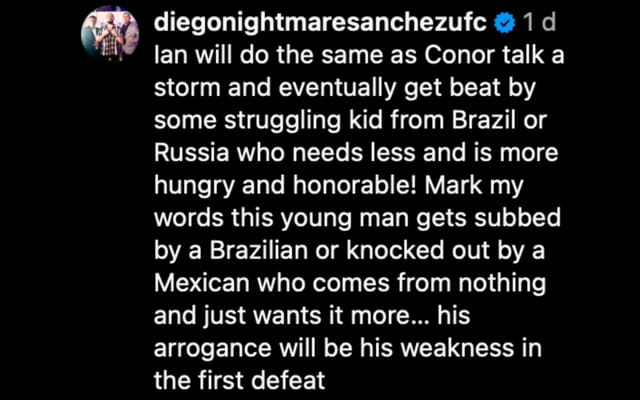 "His arrogance will be his weakness" - UFC legend Diego Sanchez ...